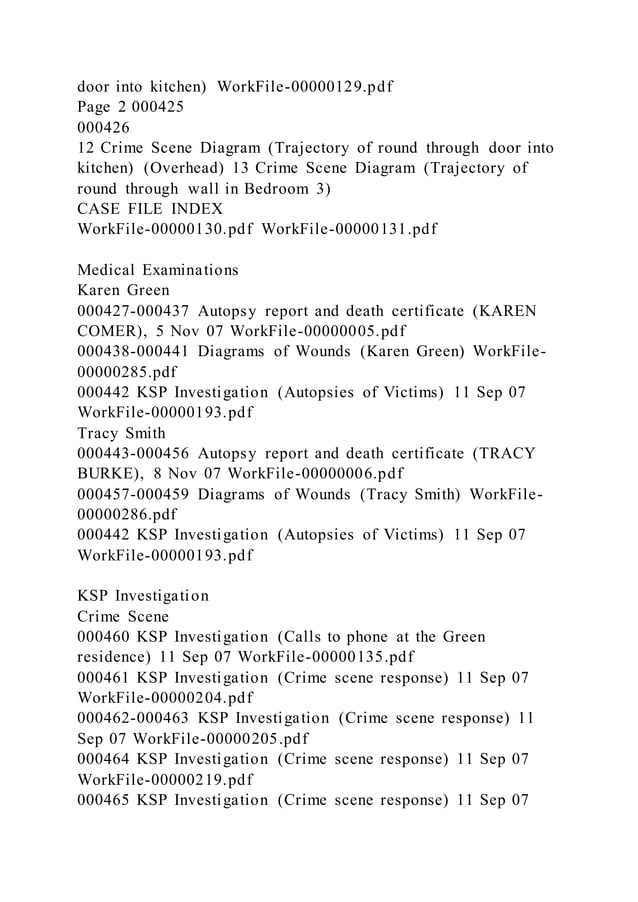 Criminal Investigative Analysis Case Case File Index Prepared | PDF