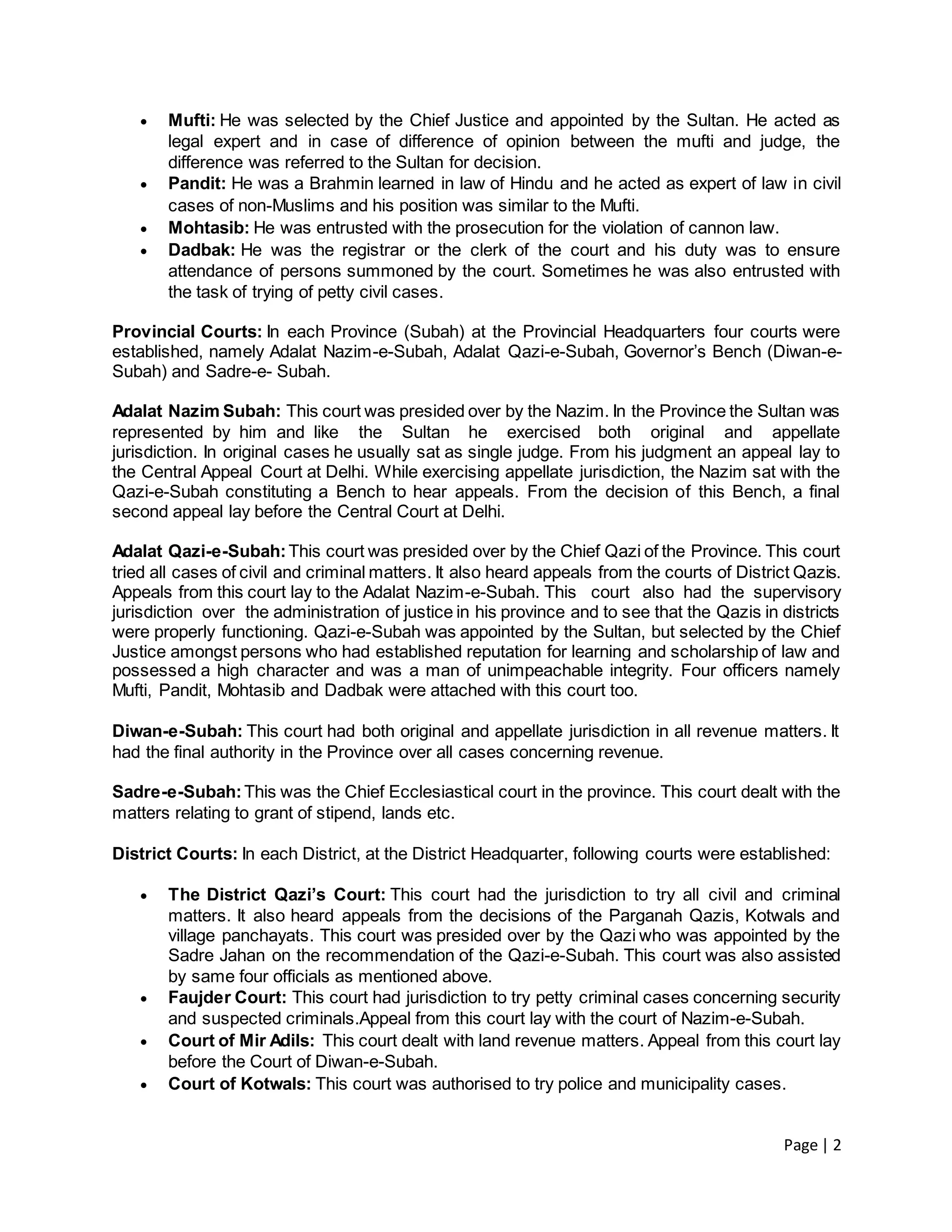 Criminal judicial system under Muslim period | DOCX