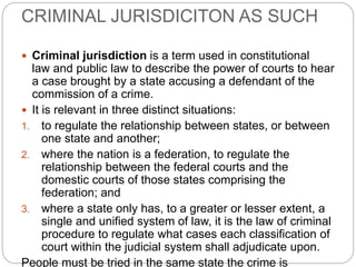 Criminal jurisdiction | PPTX