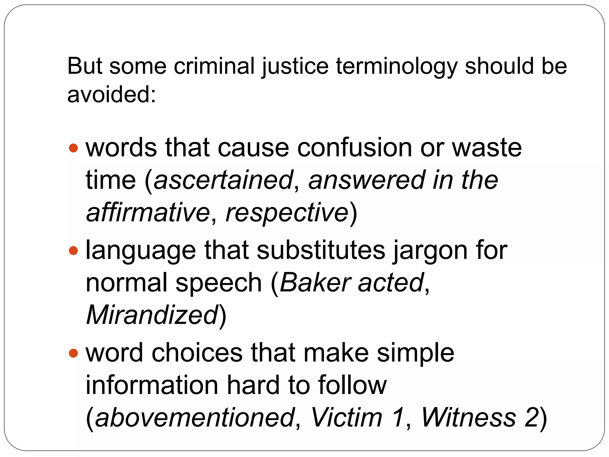 Criminal Justice 12: Terminology | PPTX