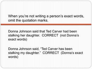 Criminal Justice 8: Quoting Exact Words | PPTX