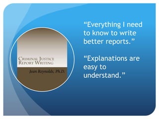 Criminal Justice Report Writing | PPTX