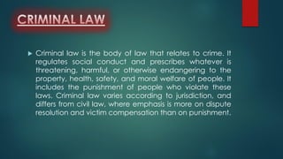 INTRODUCTION TO CRIMINAL LAW | PPT | Free Download