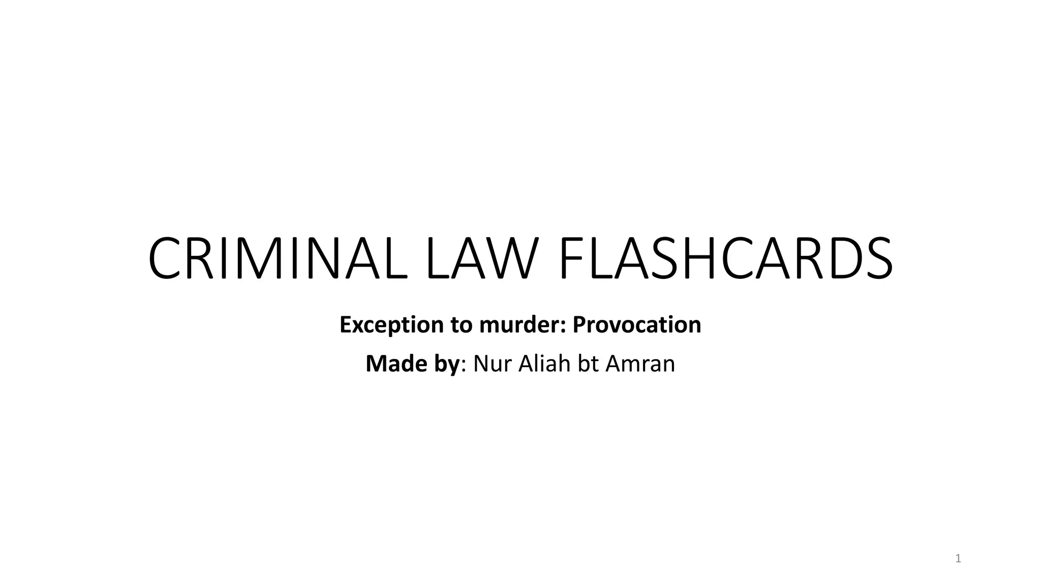 Criminal Law Flashcards | PDF