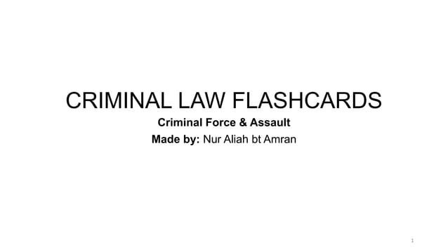 Criminal Law Flashcards | PPT