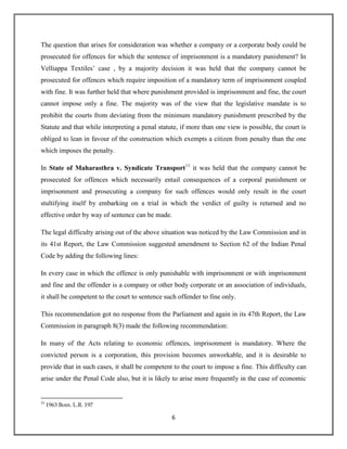 Criminal liability of company | DOCX