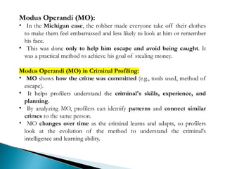 Criminal Profiling in forensic psychology pptx | PPT