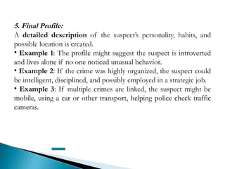 Criminal Profiling in forensic psychology pptx | PPT
