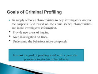 Criminal Profiling in forensic psychology pptx | PPT