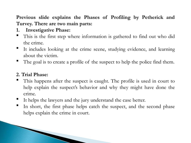 Criminal Profiling in Forensic Psychology: An Overview | PPT