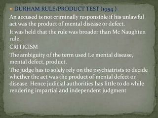 Criminal responsibility of an insane person | PPTX