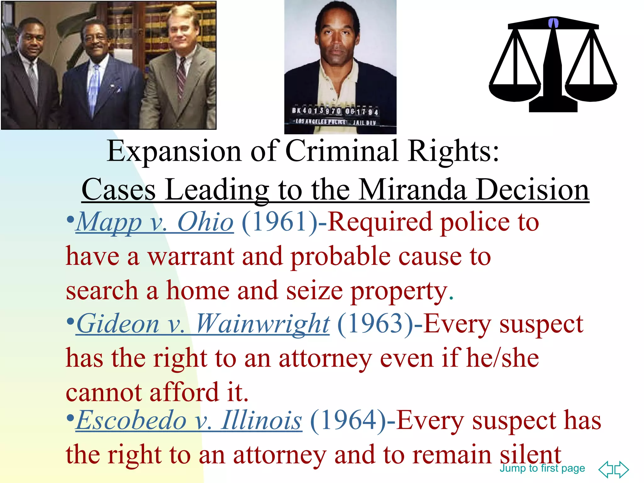 Criminal Rights Court Cases | PPT