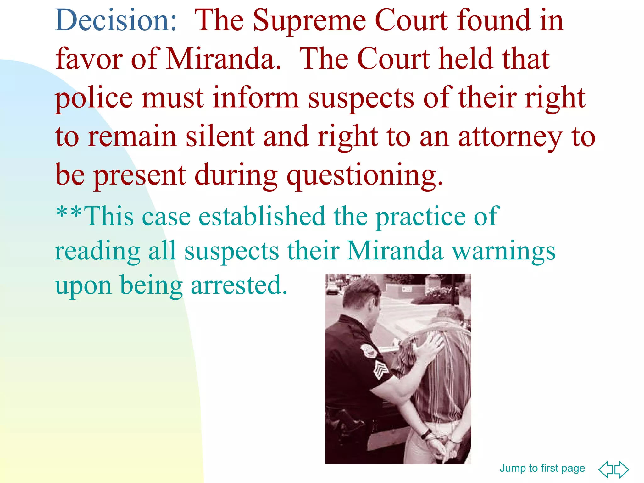 Criminal Rights Court Cases | PPT