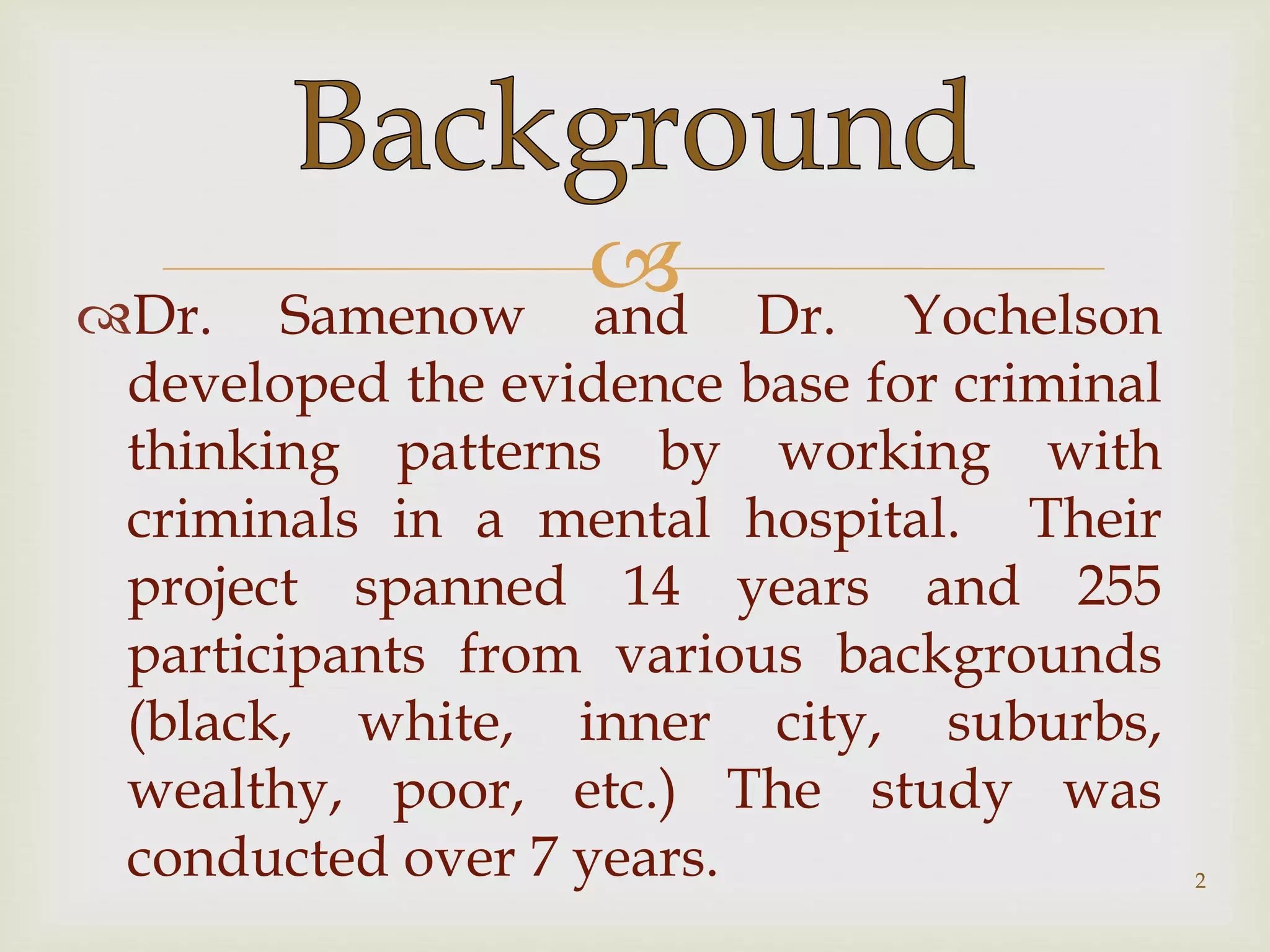 Criminal Thinking | PPTX