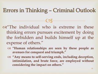 Criminal Thinking | PPTX