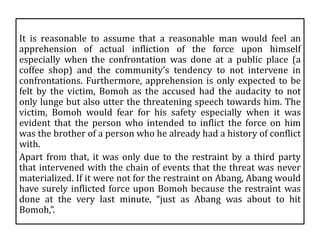 Assault under Section 352 of the Malaysian Penal Code | PPTX