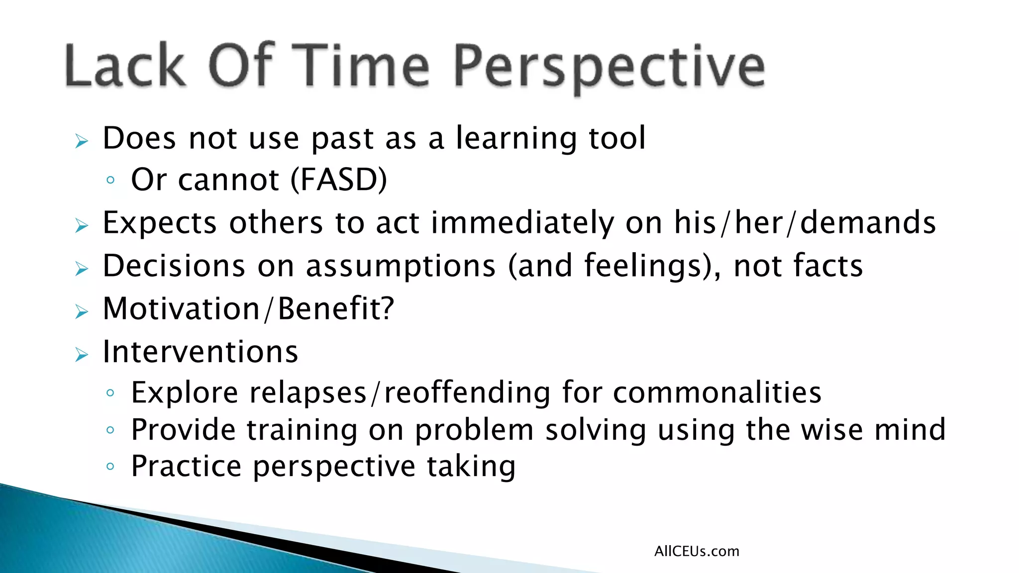 Criminogenic Thinking: Identification and Intervention | PPTX