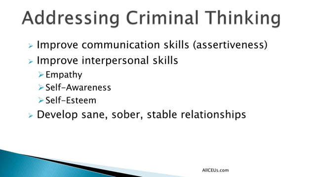 Criminogenic Thinking: Identification and Intervention | PPTX