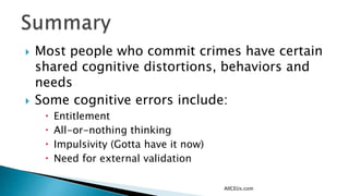 Criminogenic Thinking: Identification and Intervention | PPTX