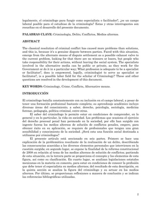 Criminología y medios alternos de solución de conflictos | PDF