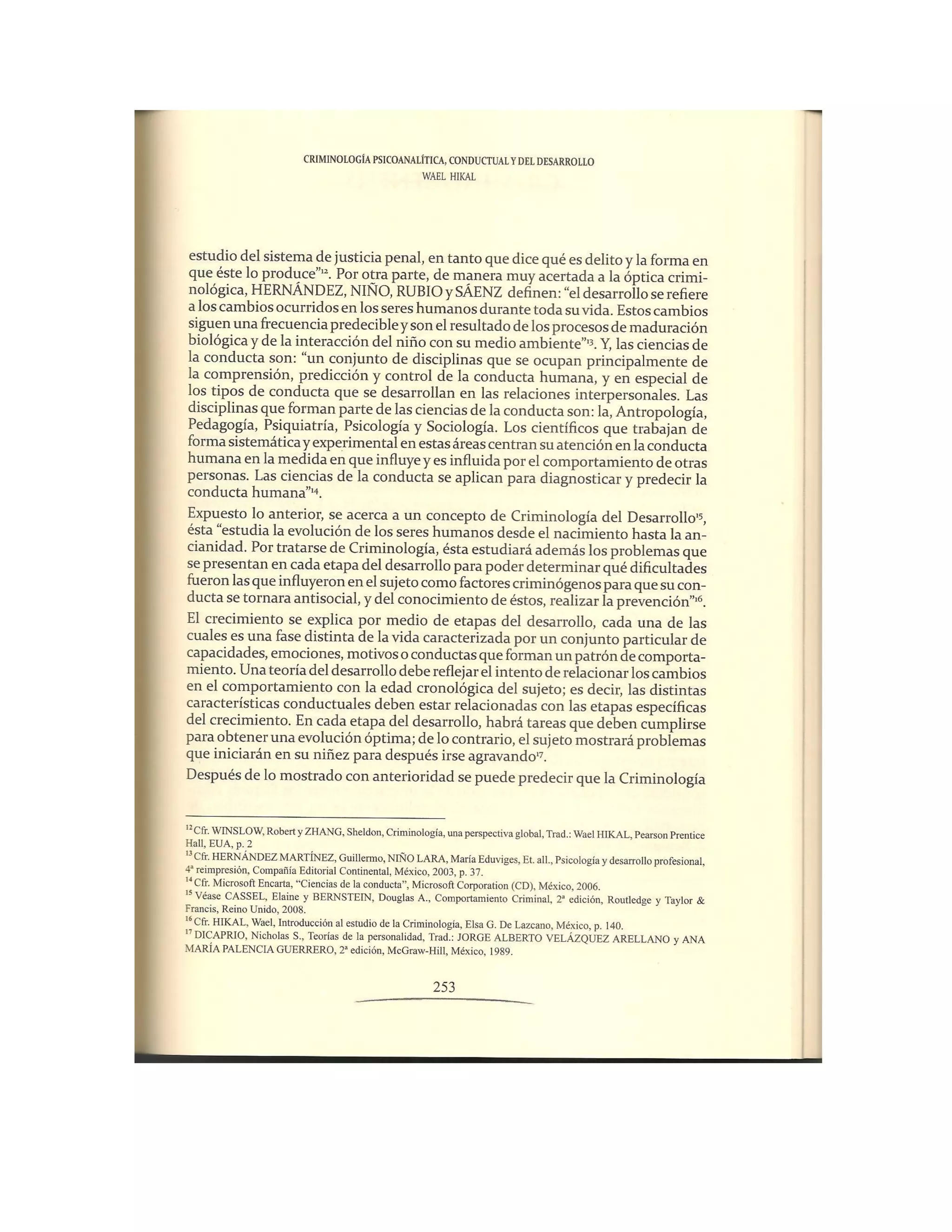 Criminología psicoanalítica, conductual y del desarrollo | PDF