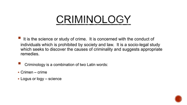 Criminology | PPTX