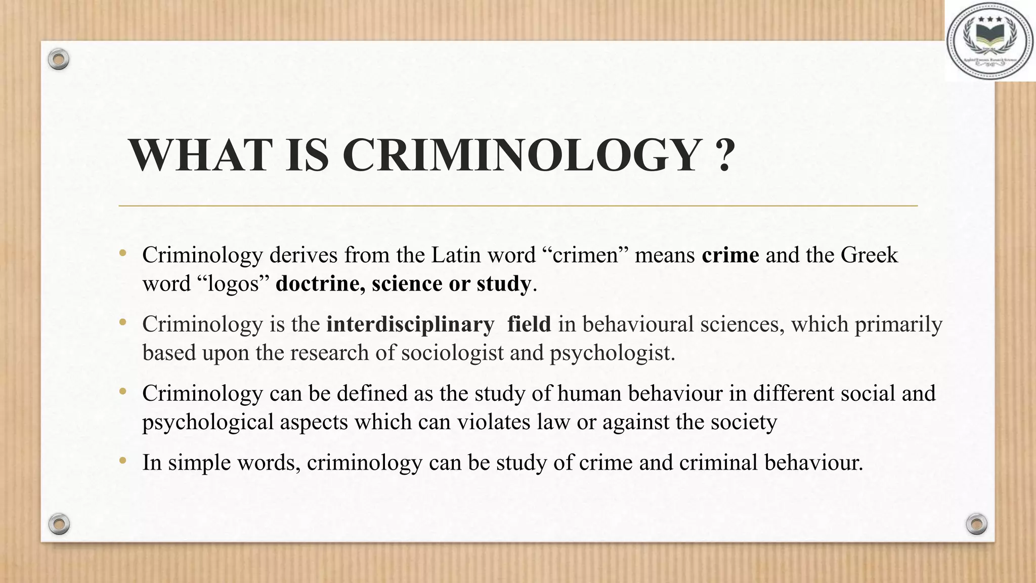 Criminology | PPTX