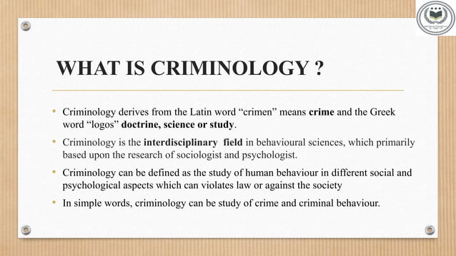Criminology | PPTX | Crime & Harmful Acts to Individuals, Society ...