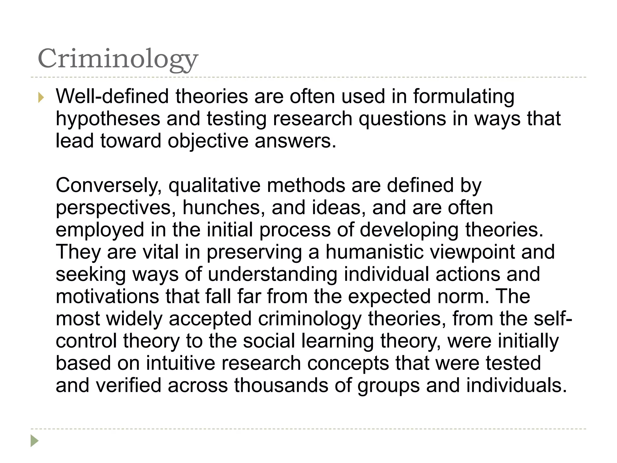Criminology - A Combination of Quantitative and Qualitative Techniques ...
