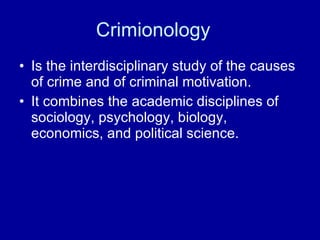 Criminology Power Point 1 | PPT