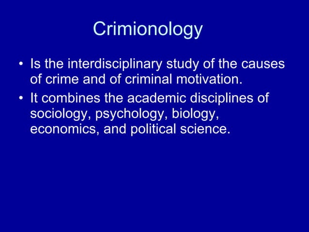 Criminology Power Point 1 | PPT