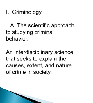 Criminology and crime notes | PPTX