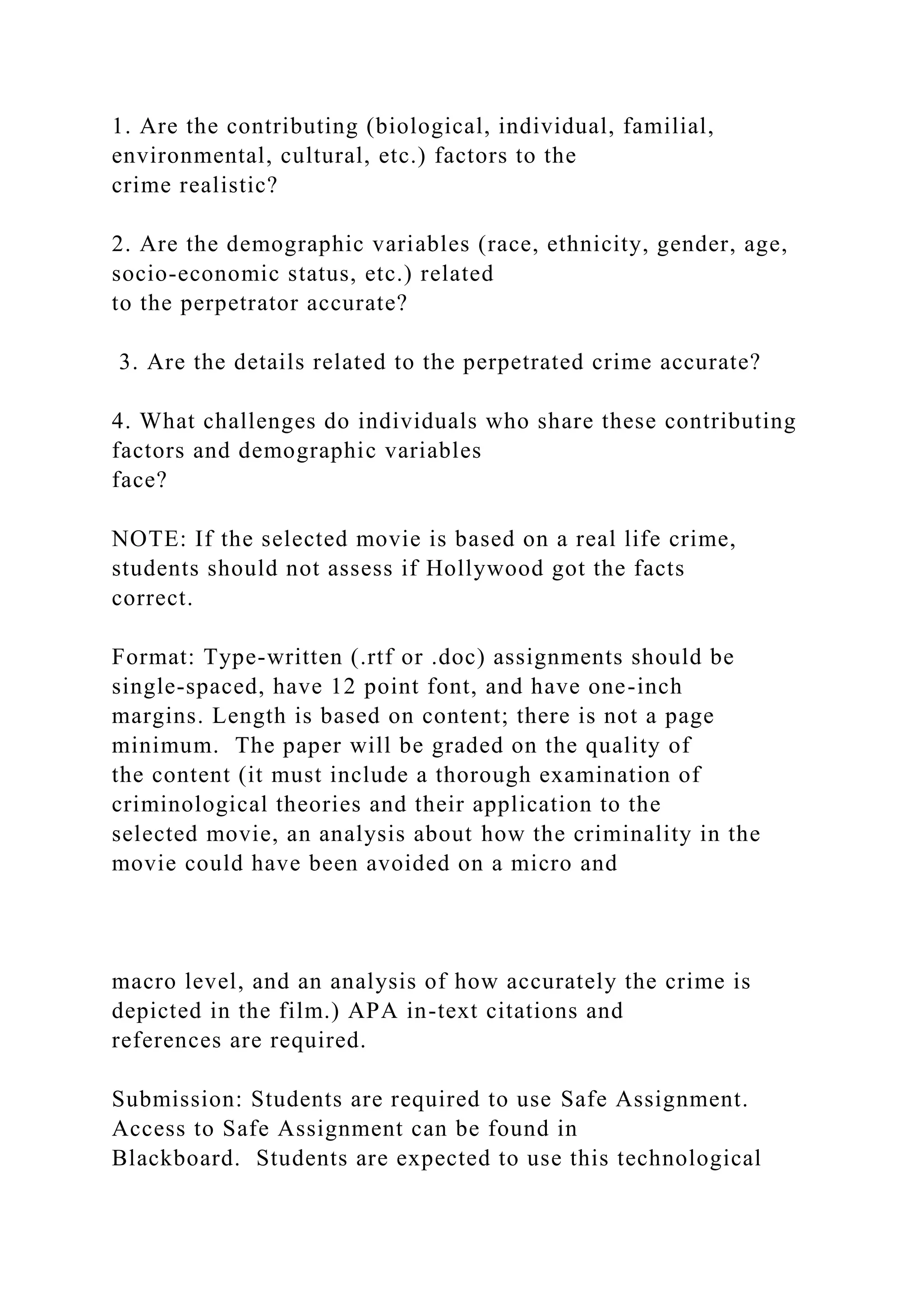 Criminology Movie Review Assignment One of the goals of t.docx
