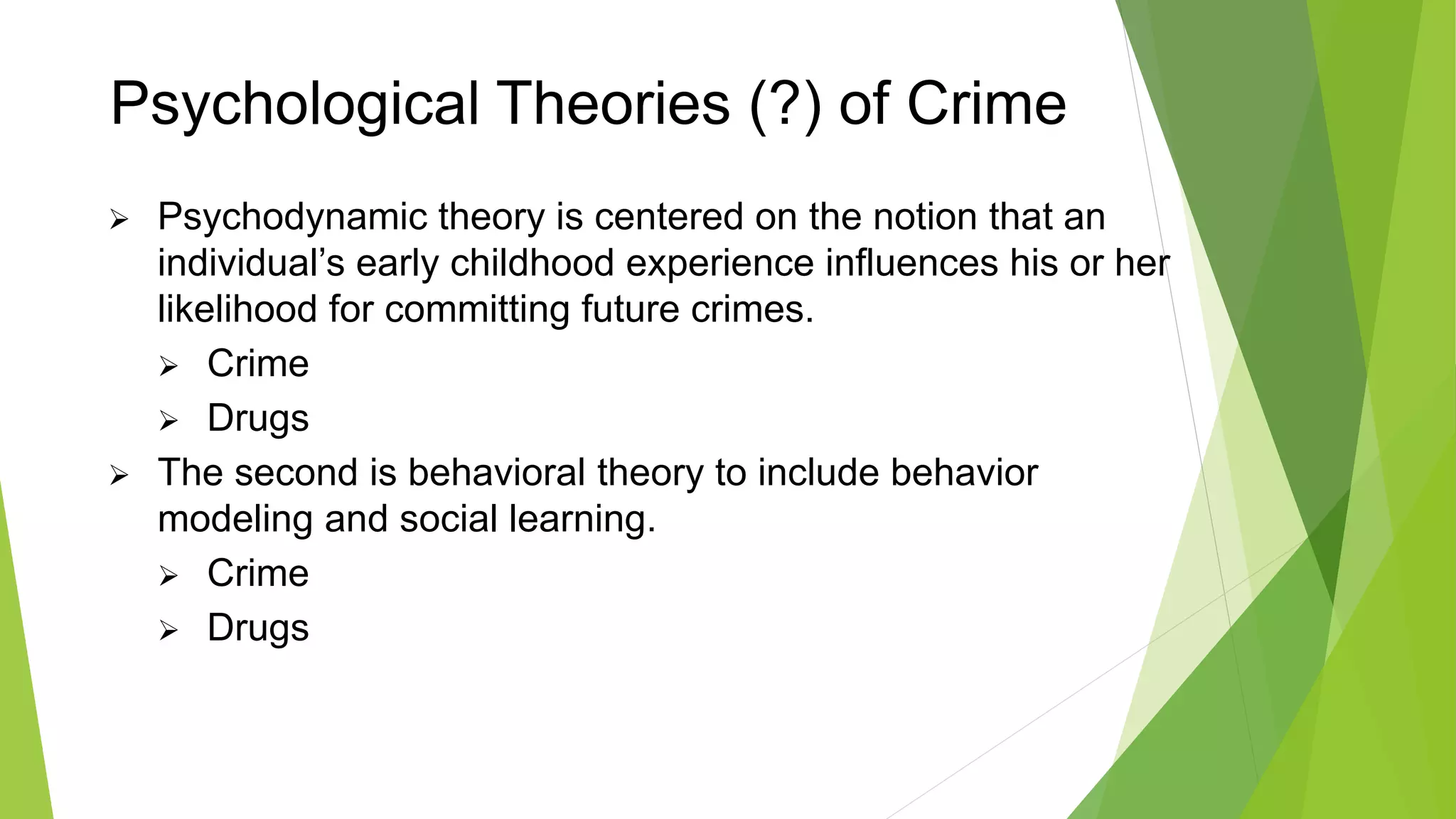 Theories of Criminal Behavior and Rehabilitation Overview | PPTX