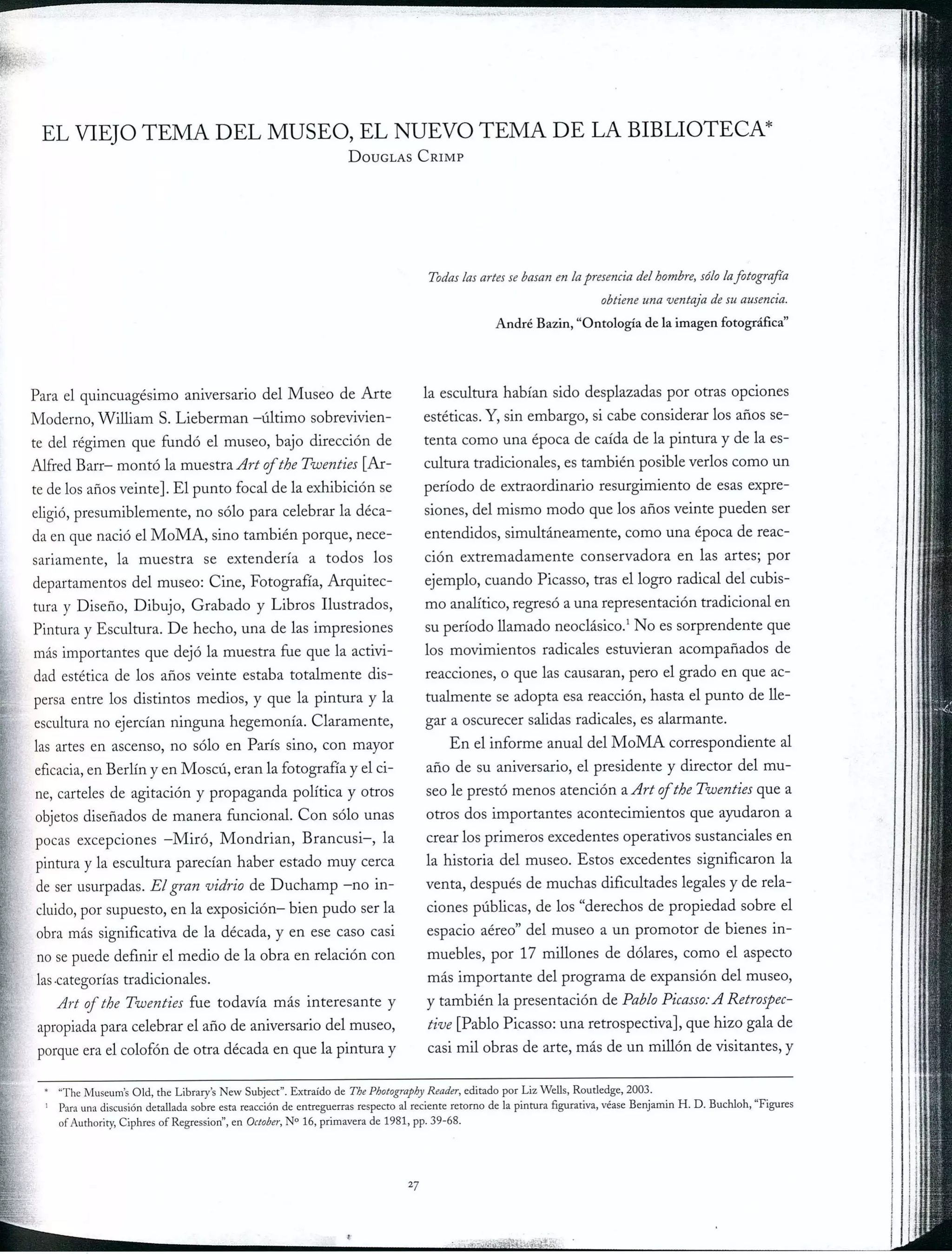 Crimp Douglas :: El viejo tema del museo | PDF