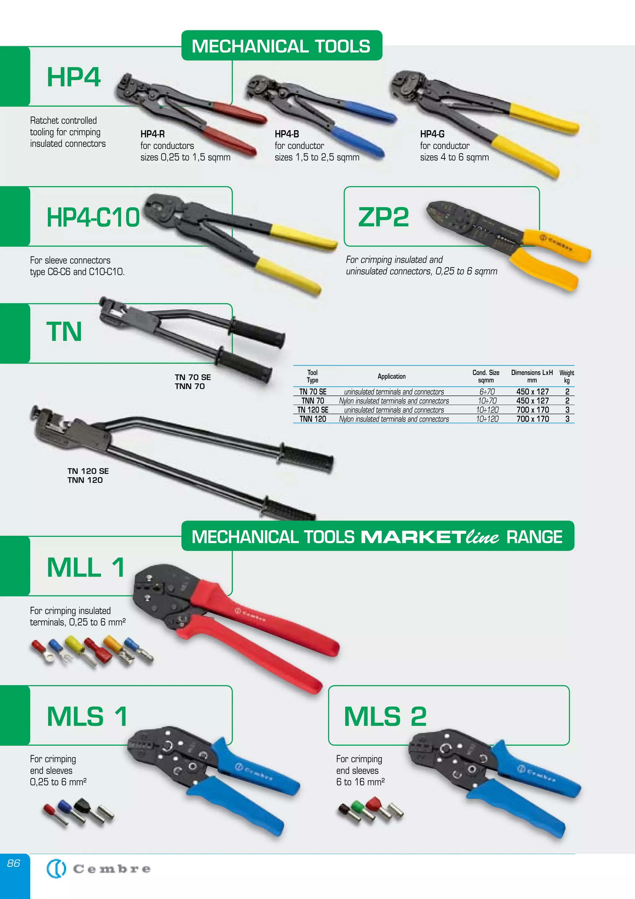 Crimping Tool, Cembre Crimpstar Ratchet Tool 25-50sqmm - Cembre HNKE50 ...
