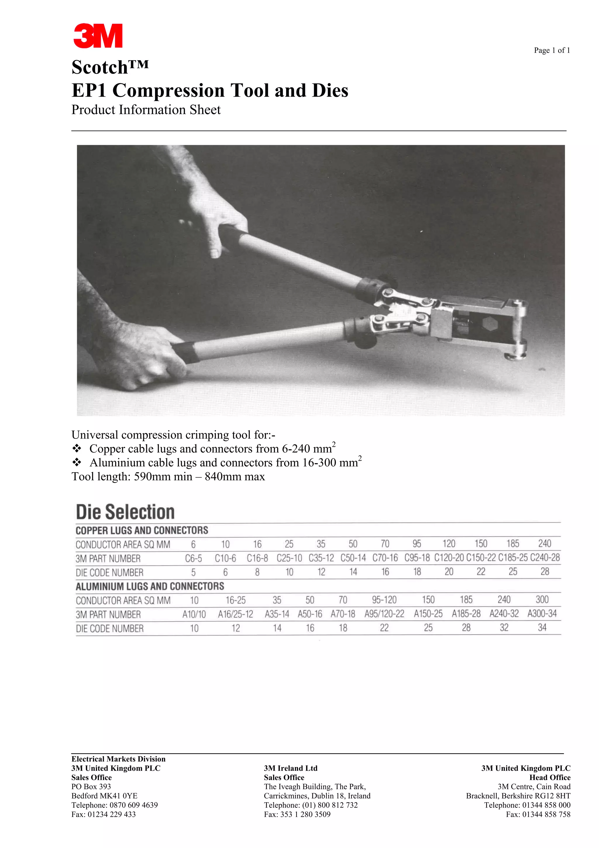 Crimping Tools - 3M EP1 Crimping Tool | PDF