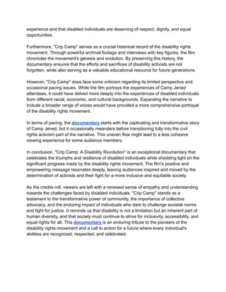 Crip Camp | PDF | Documentary | Genres