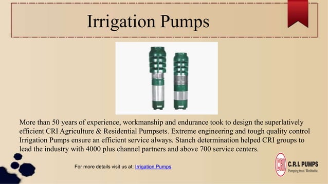 Water Pumps Manufacturers - CRI Pumps | PPT