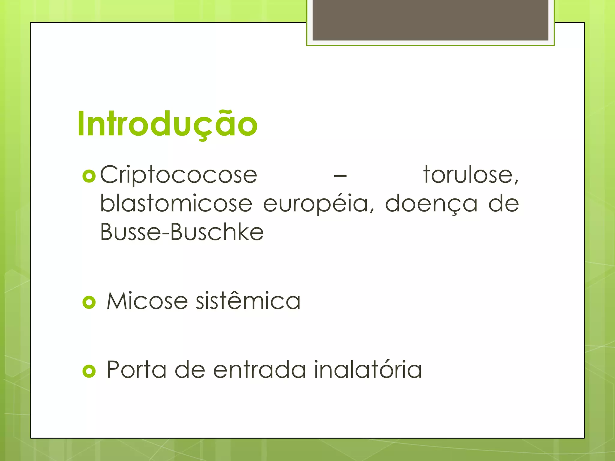 Criptococose pulmonar | PPTX | Infectious Diseases | Diseases and ...
