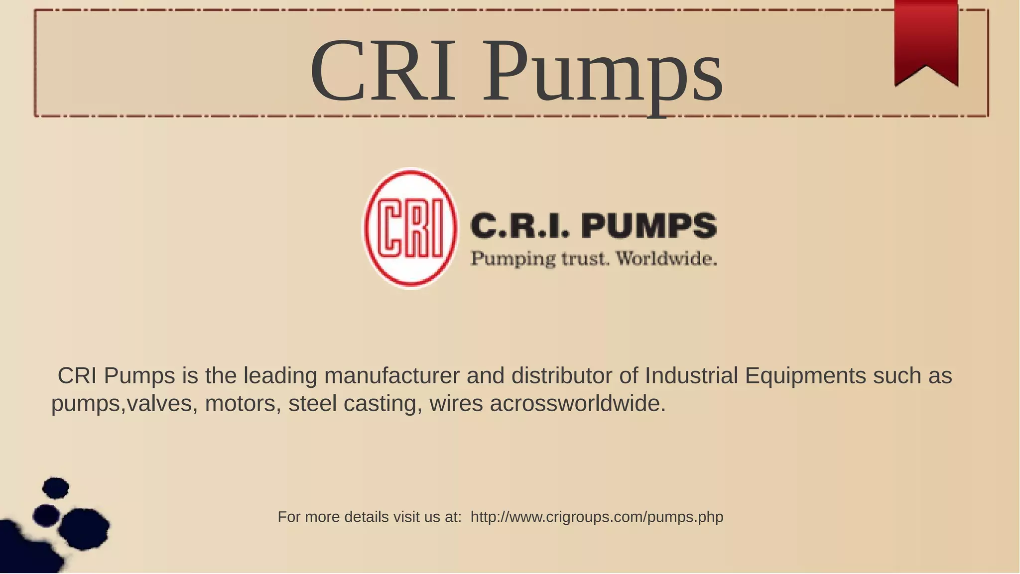 Cri Groups - Pumps Manufacturers | PPT