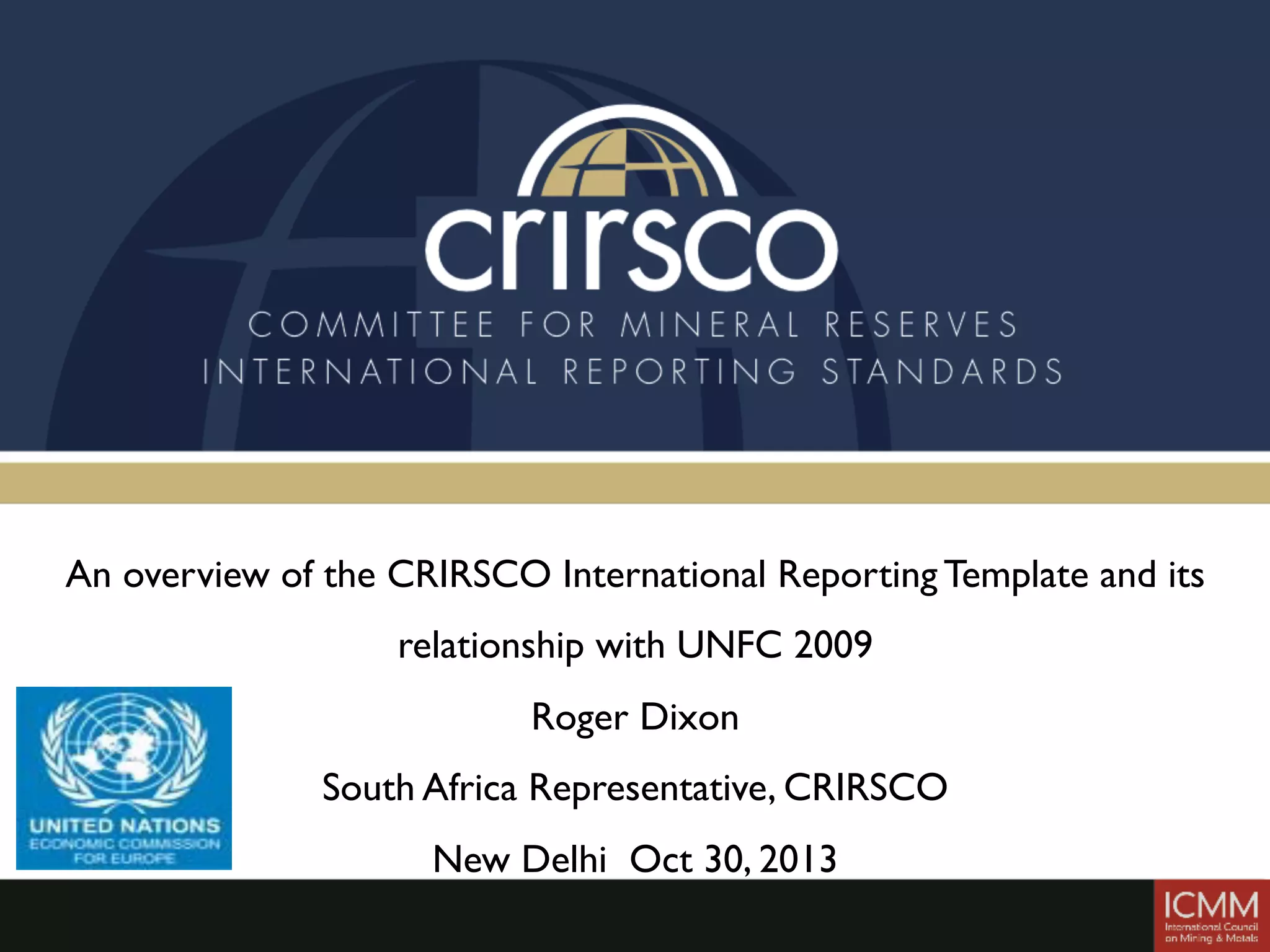 Presentation at: National Conference on Sustainable Mining and the ...