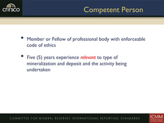 Presentation at: National Conference on Sustainable Mining and the ...