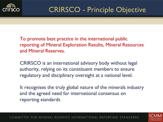 Presentation at: National Conference on Sustainable Mining and the ...