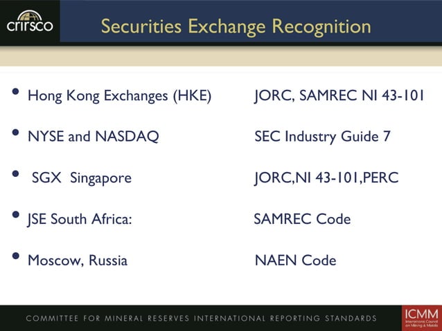 Presentation at: National Conference on Sustainable Mining and the ...