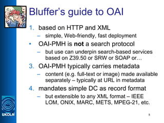 The Open Archives Initiative Protocol for Metadata Harvesting | PPT