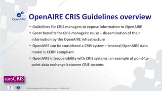 OpenAIRE guidelines for CRIS managers : supporting interoperability of ...