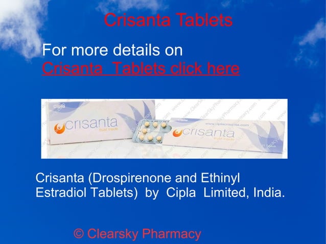 Crisanta (Drospirenone and Ethinyl Estradiol Tablets) | ODP | Birth ...