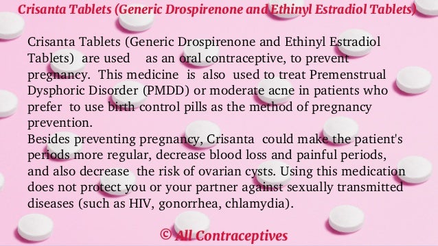 Crisanta Tablets (Generic Drospirenone and Ethinyl Estradiol Tablets) | PDF