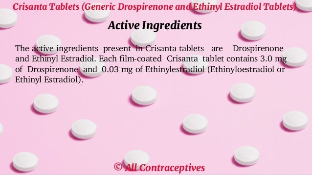 Crisanta Tablets (Generic Drospirenone and Ethinyl Estradiol Tablets) | PDF